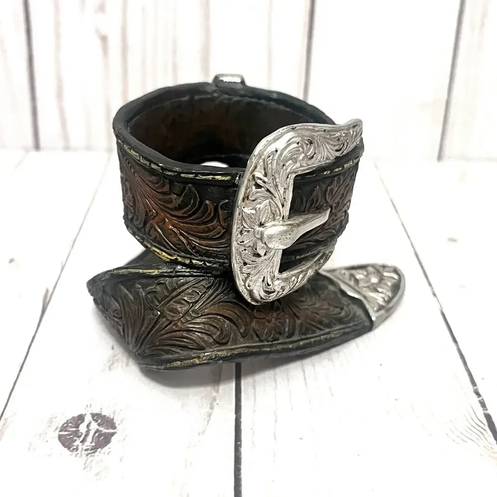 Accents | Rustic Cowboy Boot Western Belt Buckle Table Decor Country ...